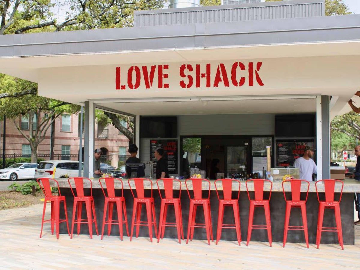 Love Shack occupies a kiosk near the dog park. - CultureMap Fort Worth