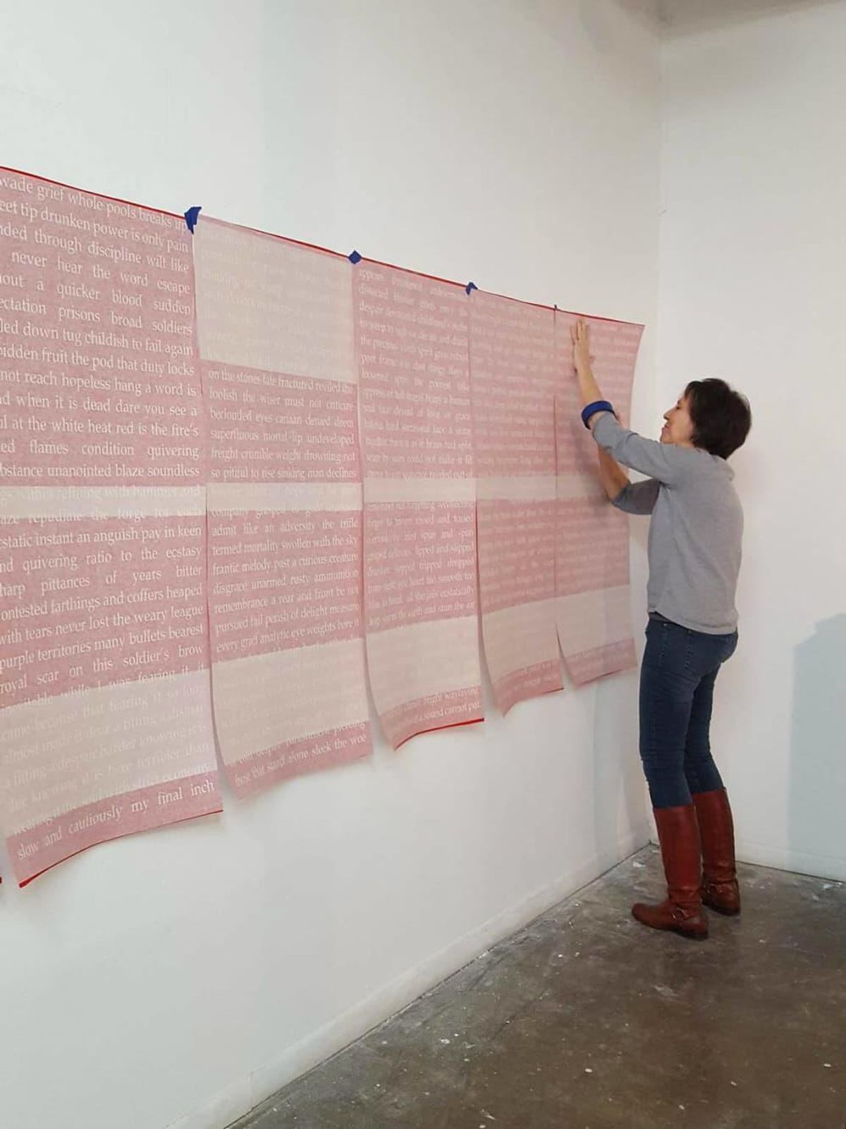 Artist Terri Thornton working on her installation for Art Tooth and ...